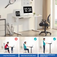 China Standing Desk with Dual Motor Electric Height Adjustment and White Wooden Coffee Table for sale