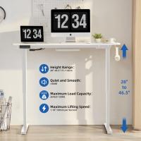 China Electric Sit Standing Table White Wooden Home Office Desk 710 mm Adjustable Height for sale