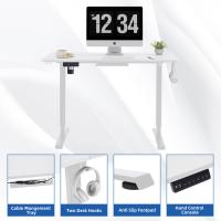 China Electric Sit Standing Table White Wooden Home Office Desk 710 mm Adjustable Height for sale