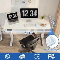 China Electric Sit Standing Table White Wooden Home Office Desk 710 mm Adjustable Height for sale