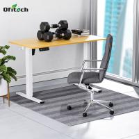 China Custom Walnut Wood Grain Electric Height Adjustable Lifting Desk for Office Furniture for sale