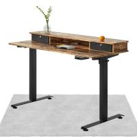 China Black/White/Gray Frame Color Electric L Shape Standing Desk Noiseless and Practical for sale
