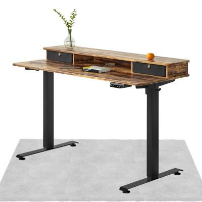 China Black/White/Gray Frame Color Electric L Shape Standing Desk Noiseless and Practical for sale