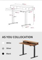 China Black/White/Gray Frame Color Electric L Shape Standing Desk Noiseless and Practical for sale