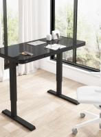 China Transform Your Office Building with Single Motor Standing Desk and Glass Tabletop for sale