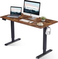 China Panel Wood Style Electric Height Adjustable Desk 1400x600mm for Commercial Customized for sale