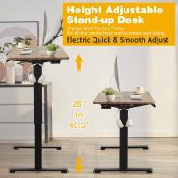 China Panel Wood Style Electric Height Adjustable Desk 1400x600mm for Commercial Customized for sale