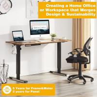 China Panel Wood Style Electric Height Adjustable Desk 1400x600mm for Commercial Customized for sale