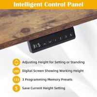 China Panel Wood Style Electric Height Adjustable Desk 1400x600mm for Commercial Customized for sale