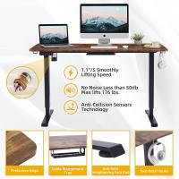 China Panel Wood Style Electric Height Adjustable Desk 1400x600mm for Commercial Customized for sale