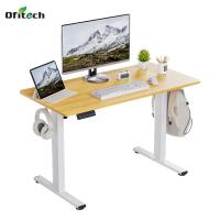 China SPCC Steel/Iron Frame Electric Table for School Student Study in Walnut Wood Grain for sale