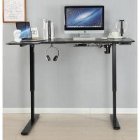 China Office Furniture Custom 2023 L-Shaped Electric Standing Desk in Bamboo for Executive for sale