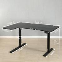China Office Furniture Custom 2023 L-Shaped Electric Standing Desk in Bamboo for Executive for sale