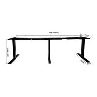 China Modern Design Style Brown Wooden L Shaped Height Adjustable Table with Triple Motor for sale