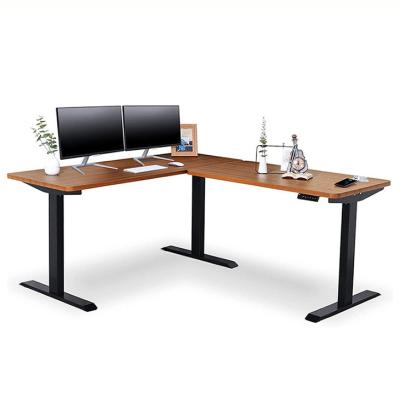 China Executive Director Office Furniture Modern Electric Height Adjustable L Shaped Desk for sale