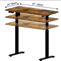 China Custom Design Wood Small Home Office Laptop Standing Desk Mini Bar Counter Electric Height Adjustable Desk Base 2 Legs Assembly 25mm/s for sale