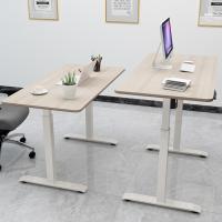 China Custom Design Wood Small Home Office Laptop Standing Desk Mini Bar Counter Electric Height Adjustable Desk Base 2 Legs Assembly 25mm/s for sale