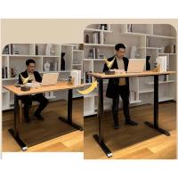 China Adjustable Electric Motor Lifting Sit Stand Desk Brown Wooden Office Desk for Bedroom for sale