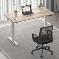 China Office Furniture Custom Walnut Wooden Grain Electric Sit and Stand Up Adjustable Height Desk for sale