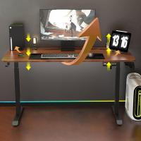 China Commercial Furniture Custom Design Wood Standing Desk with Electric Height Adjustable Base for sale