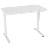 China White Wooden Electric Height Adjustable Desk for Boss Manager Meeting Table in Office for sale