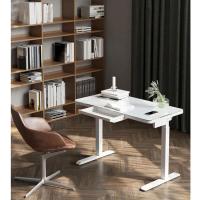 China White Wooden Electric Height Adjustable Desk for Boss Manager Meeting Table in Office for sale