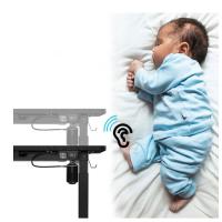 China 100 V/Hz Children Electric Wooden Black Desk Walnut Sit Stand Home Office Height Adjustable Desk for Kid for sale