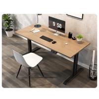 China 2 Stage Dual Motor Electric Standing Desk 6ft x 8ft Extra Large Long Brown Italian Style for sale