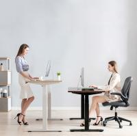 China CEO Work Meeting Table Brown Luxury Design with Dual Motor Electric Height Adjustment for sale