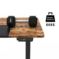 China 80 kgs Dual Motor Electric Sit Stand Desk for Office Wood Grain Design Double Motors for sale