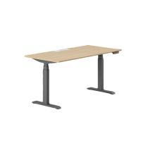 China Small Office Coffee Standing Desk with Dual Motor Brown Wood Multifunctional Electric for sale