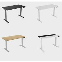 China Small Office Coffee Standing Desk with Dual Motor Brown Wood Multifunctional Electric for sale