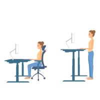 China Double Motorized Electric Sit Stand Up Desk Adjustable Height Table for Laptop Gaming for sale
