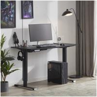 China Adjustable Height Dual Motor Electric Office Desk with Italian Design and Black Finish for sale