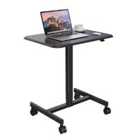 China Mail Packing Black Wooden Grain Gaming Desk with Height Adjustment and Pneumatic Lifting for sale