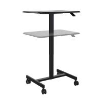 China Mail Packing Black Wooden Grain Gaming Desk with Height Adjustment and Pneumatic Lifting for sale