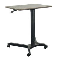 China 680mm Pneumatic Height Adjustable Brown Wood Gaming Work Desk for Home Office Comfort for sale