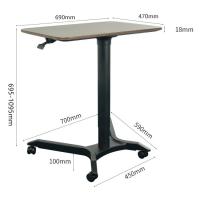 China 680mm Pneumatic Height Adjustable Brown Wood Gaming Work Desk for Home Office Comfort for sale