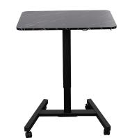 China Rustic Brown Wooden Standing Desk with Pneumatic Height Adjustment and Italian Column for sale