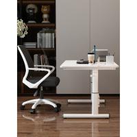 China 80 kgs Custom White Wood Manual Standup Desk for Small Office Coffee Standing Table for sale