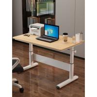 China 80 kgs/lbs SPCC Steel Frame Material Manual Height Adjustable White Wooden Desk for School for sale