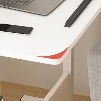 China Customizable Office Furniture White Wooden Movable Table with Manual Height Adjustment for sale