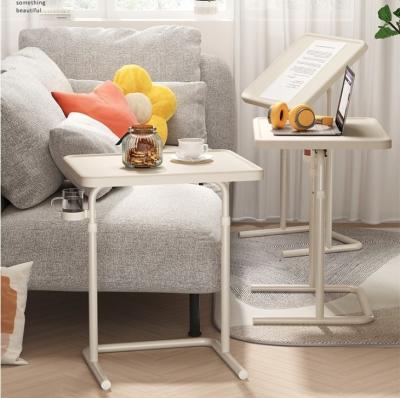 China Custom White Wooden Manual Standing Desk for Minimalist Classroom in SPCC Steel Frame for sale