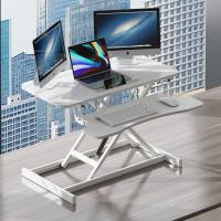 China Manual Height Adjustable Desk Base Luxury White Wooden Home Office Standing Desk for Commercial for sale