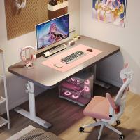 China Commercial Furniture Custom White Metal Home Office Laptop Standing Desk with Manual Height Adjustable Base for sale