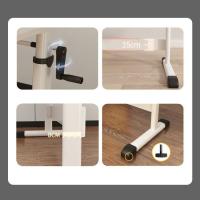 China Frame Color White Custom Mechanical Wooden Manual Sit Standing Desk Height Adjustable for sale