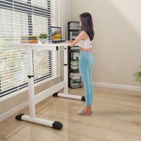 China Manual Sit Standing Study Table for Adult White Wooden Modern Luxury CEO Office Desk for sale