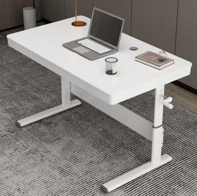 China Height Adjustable Manual Custom White Wooden Executive Director Office Desk Furniture for sale