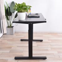 China Custom Black Wooden Manual Standing Desk Minimalist Classroom Book Table for Teachers for sale