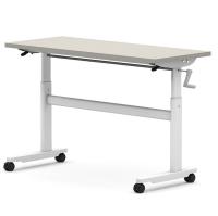 China Height Adjustable Manual White Wood PC Game Computer Table for Office Workstation Desk for sale